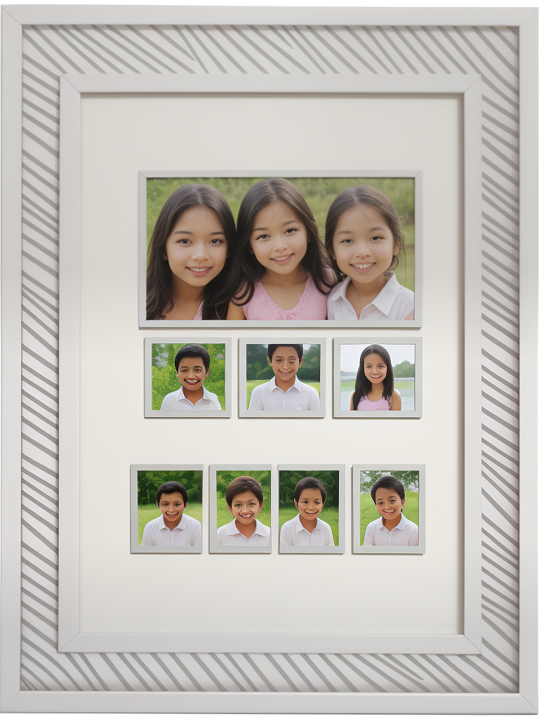 Charming Family Portraits Displayed in a Stylish Collage Frame Design