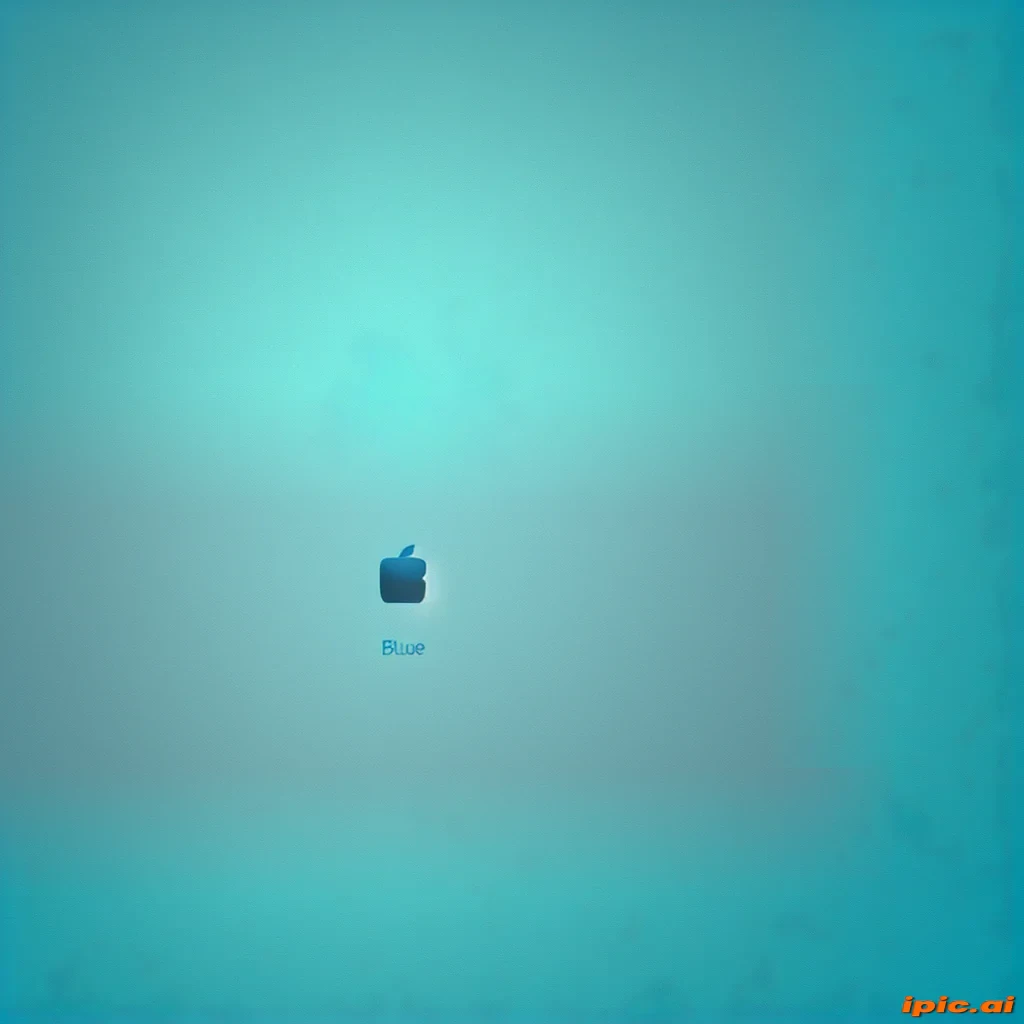 Minimalistic Blue Background Featuring an Iconic Apple Logo Design