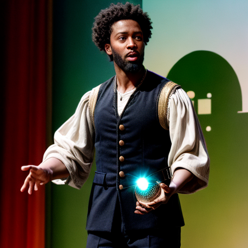 white Roderigo from othello playing the tambourine