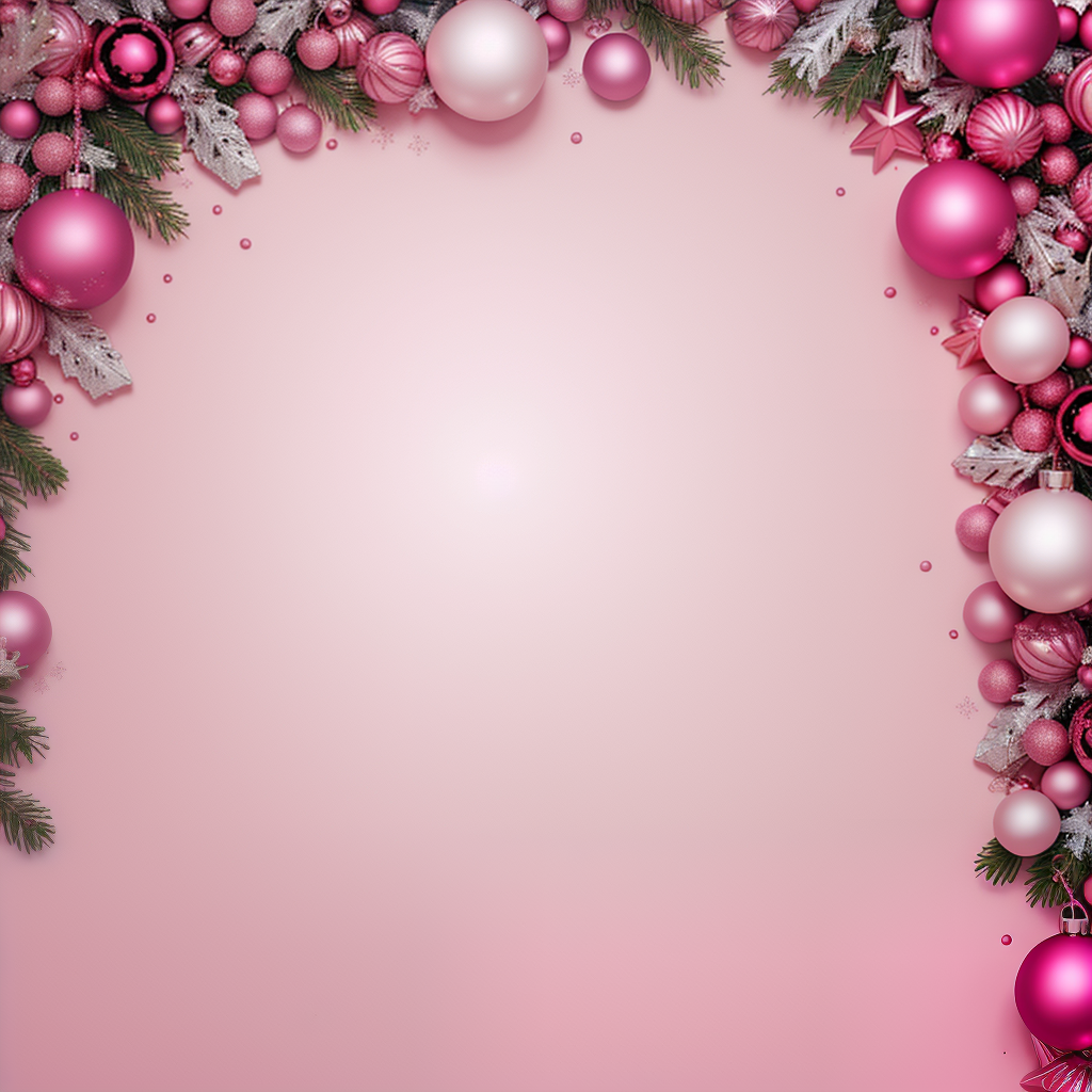 Festive Pink and Silver Holiday Ornament Frame for Seasonal Celebrations