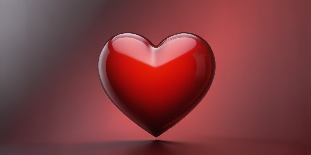 A Beautifully Shiny Red Heart Symbolizing Love and Affection in Art