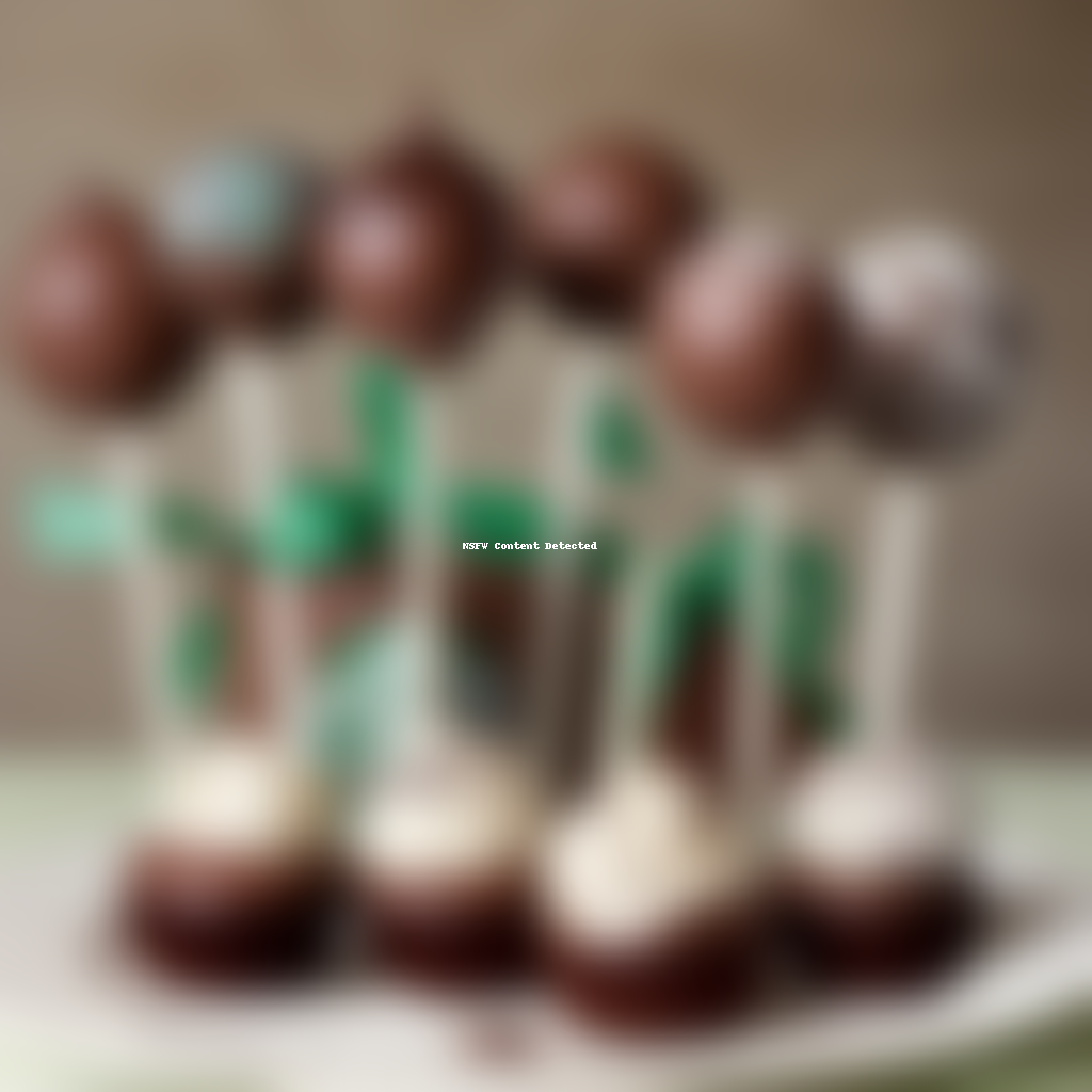 Delicious Chocolate Cake Pops Decorated with Colorful Toppings and Sticks.