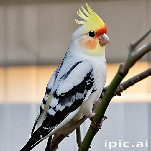 Colorful Cockatiel Perched Gracefully on a Branch in Natural Habitat