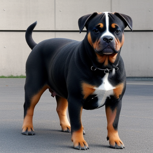 A Playful and Strong Dog Posing Confidently in Urban Environment Outdoors.