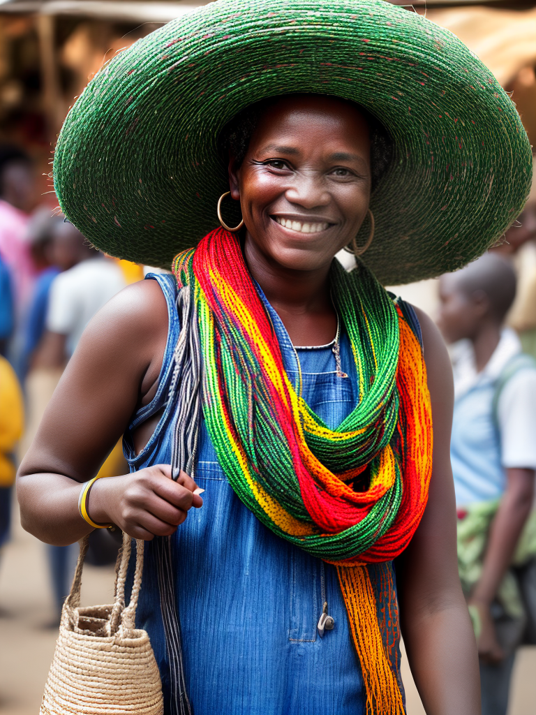 smiling Africa trader in the market