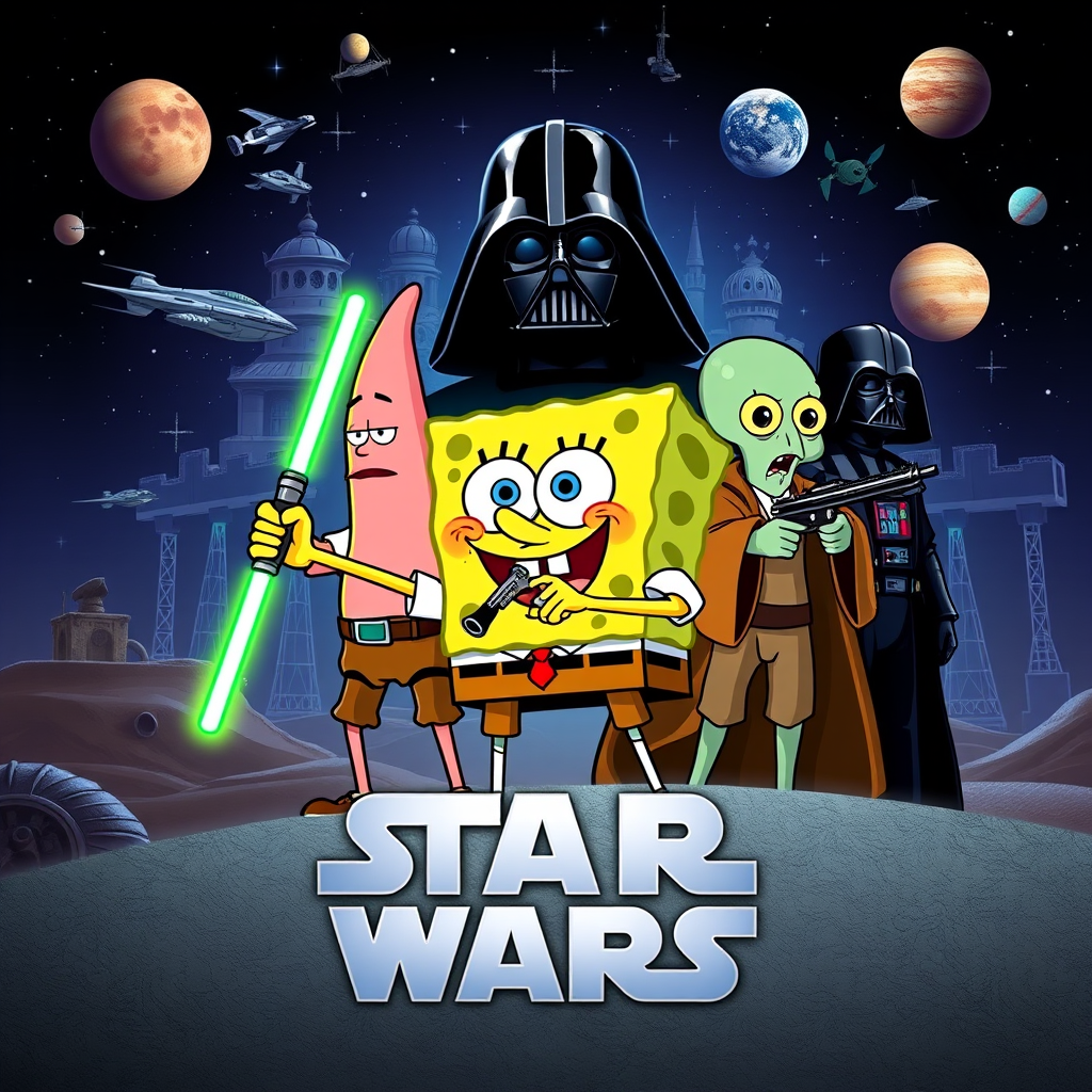 Star Wars Meets SpongeBob: A Whimsical Adventure in a Galaxy Far Away