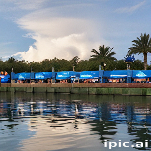 Tranquil Waterside Scene with Colorful Tents and Lush Greenery Nearby