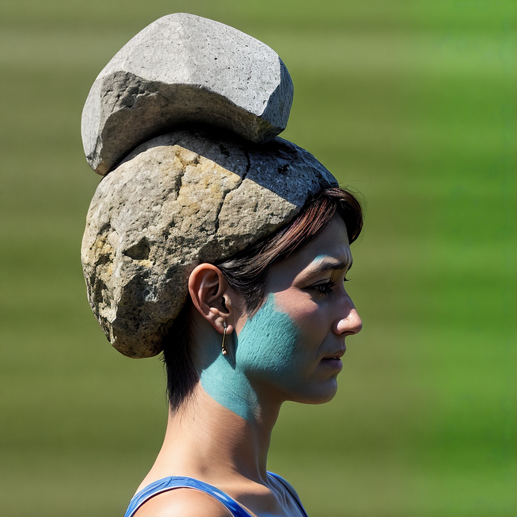 A stone on the head