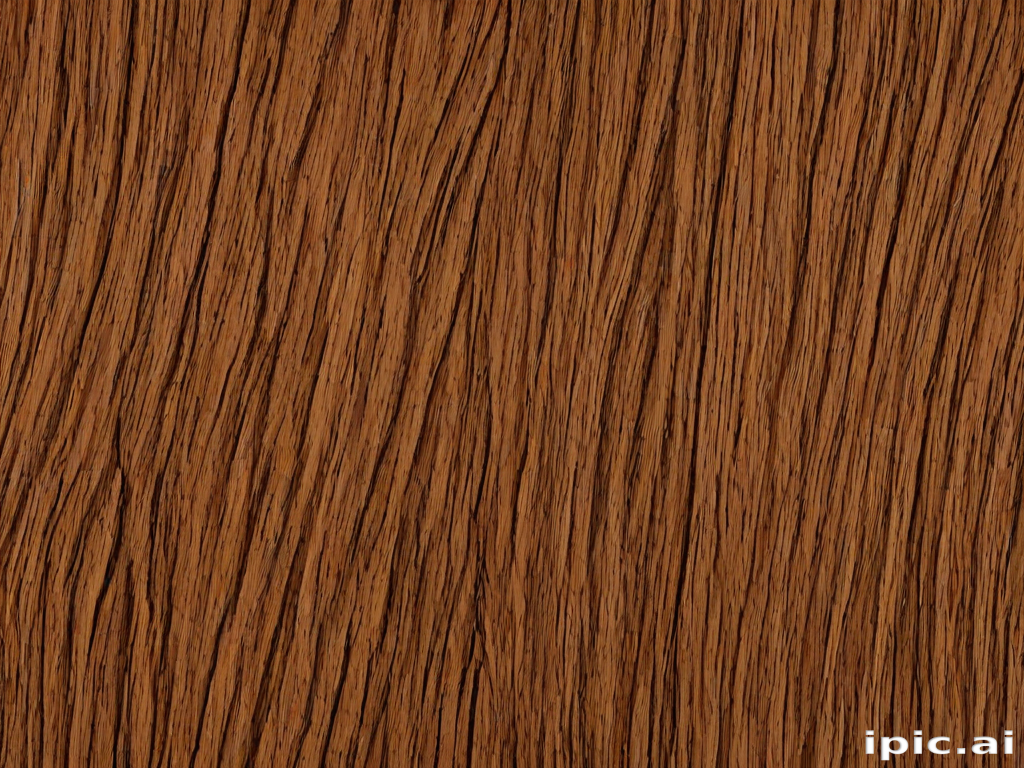 A Close-Up View of Rich, Textured Brown Wooden Surface Grain Pattern.