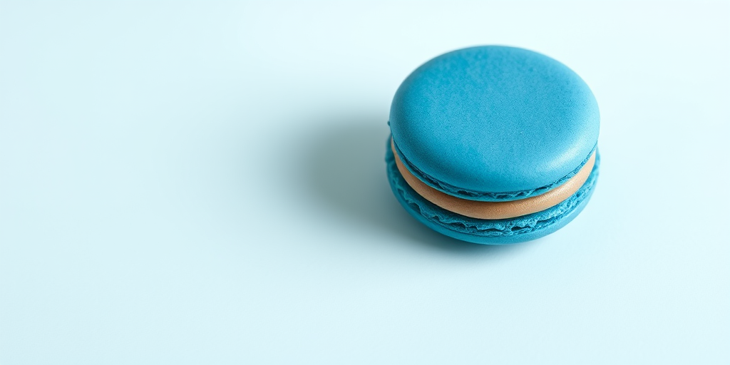 Delicious Blue Macaron Dessert with Creamy Filling Against a Soft ...