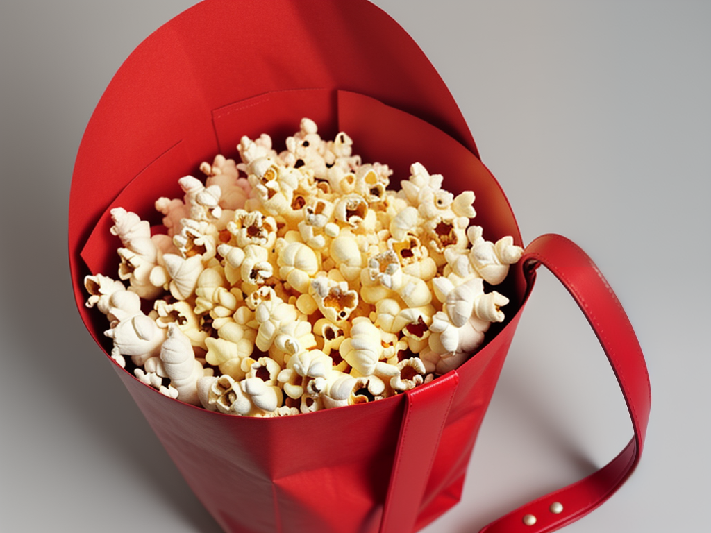 A Bright Red Bag Overflowing with Delicious, Buttered Popcorn Snacks ...