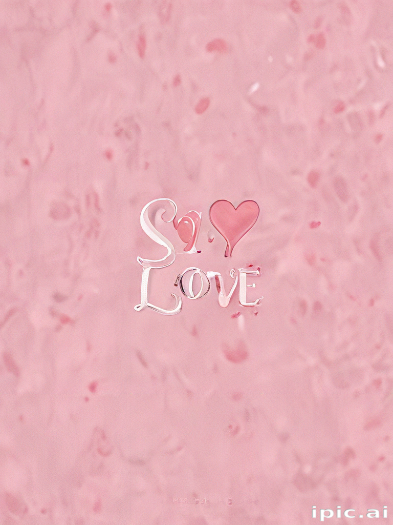 Beautiful Pink Background with Heart and Love Text for Romantic Vibes