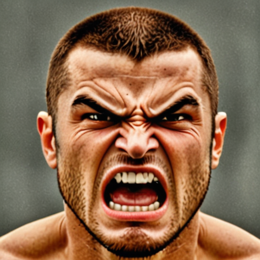 random unique angry face