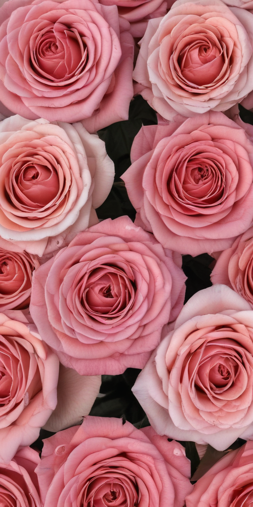A Beautiful Arrangement of Soft Pink Roses in Full Bloom