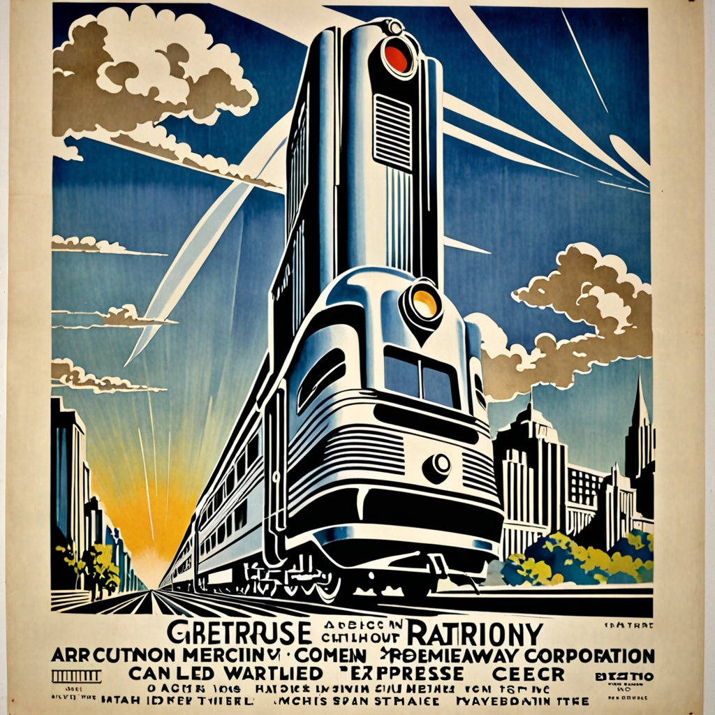 art deco streamline railway corporation poster Intercityexpress train