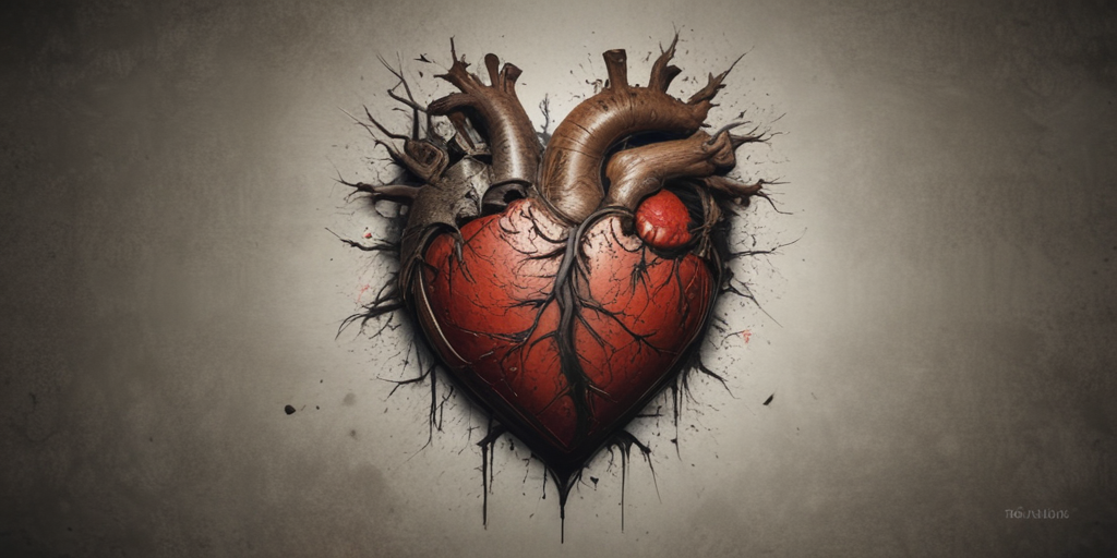 An Artistic Representation of a Heart Surrounded by Anatomical Elements ...
