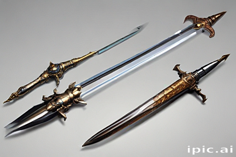 Intricately Designed Swords Showcasing Unique Blades and Ornate Handles
