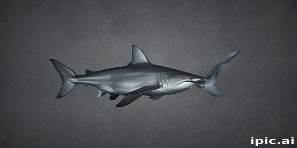 Realistic Gray Shark Sculpture Displayed Against a Dark Textured Background