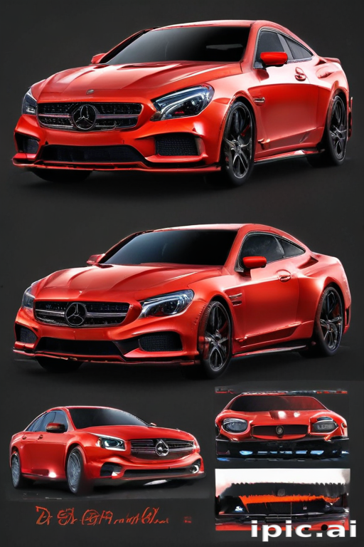 Stunning Red Mercedes-Benz Coupe Displayed from Multiple Angles and ...