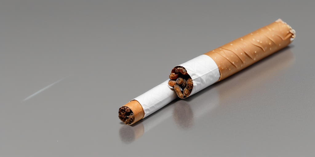 A Close-Up View of a Cigarette Split Open to Reveal Contents