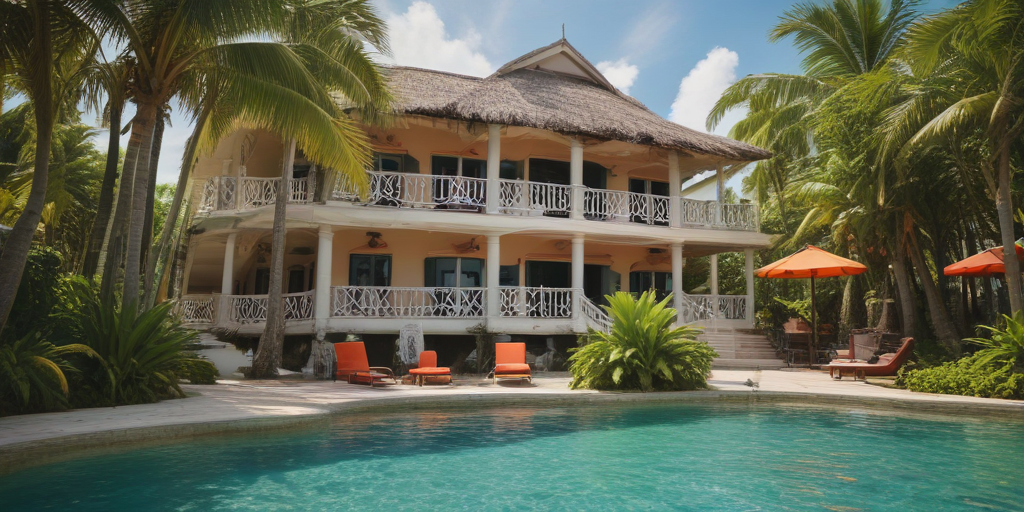Old retro hotel with jamacian islands and party vibe tropical suitable ...