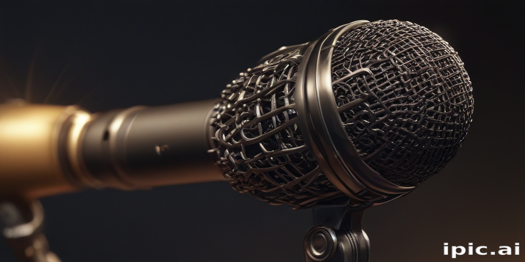 Close-Up of an Intricately Designed Microphone Capturing Sound Waves ...