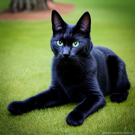 realistic goofy black cat