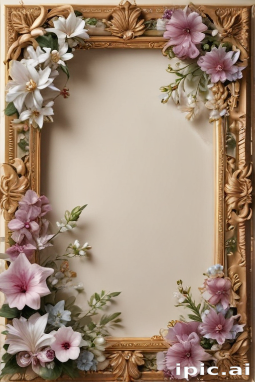 Elegant Floral Frame Adorned with Beautiful Blossoms for Special Occasions