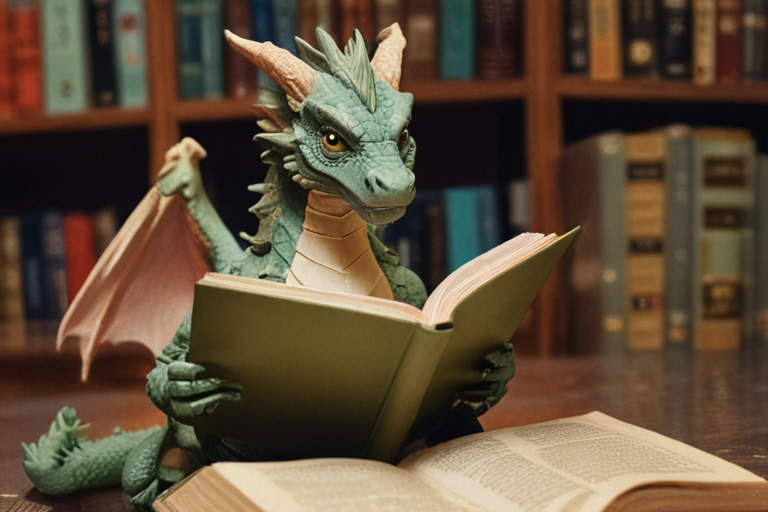 dragon reading abook