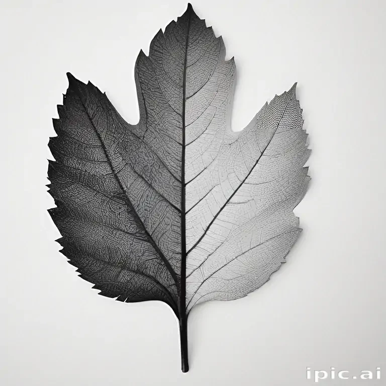 Intricate Black Leaf Design Showcasing Nature's Beauty and Detail
