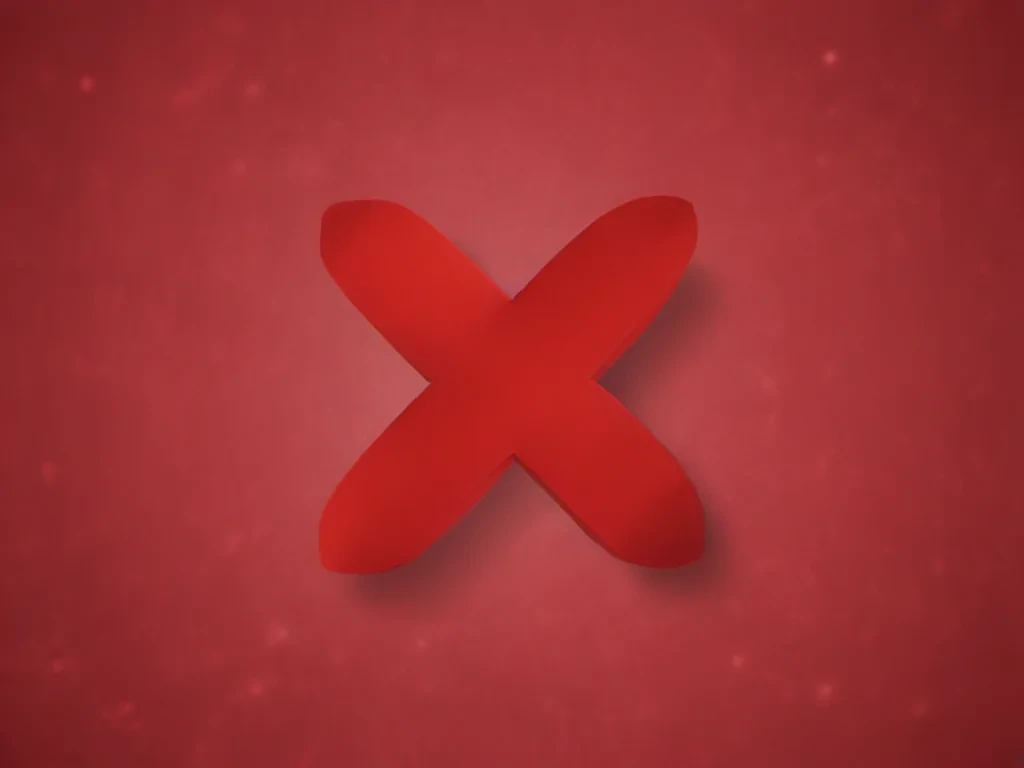 Bold Red X Symbol on a Subtle Textured Background Signifying Disapproval
