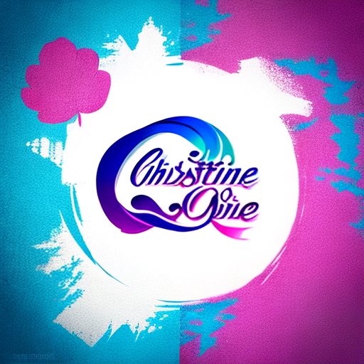 logo com o nome Christine Rigo com fundo rosa com algodão em volta do nome