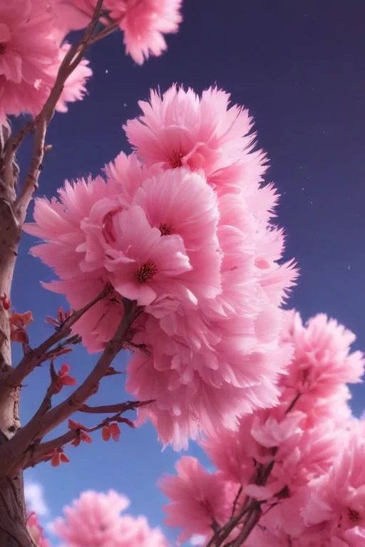 Delicate Pink Blossoms Under a Soft Blue Sky in Springtime