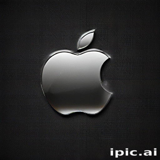 Stylized Silver Apple Logo Set Against a Dark, Textured Background Design