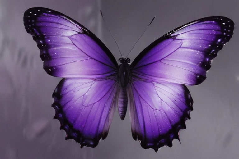 Stunning Close-Up of a Vibrant Purple Butterfly Against a Soft Background
