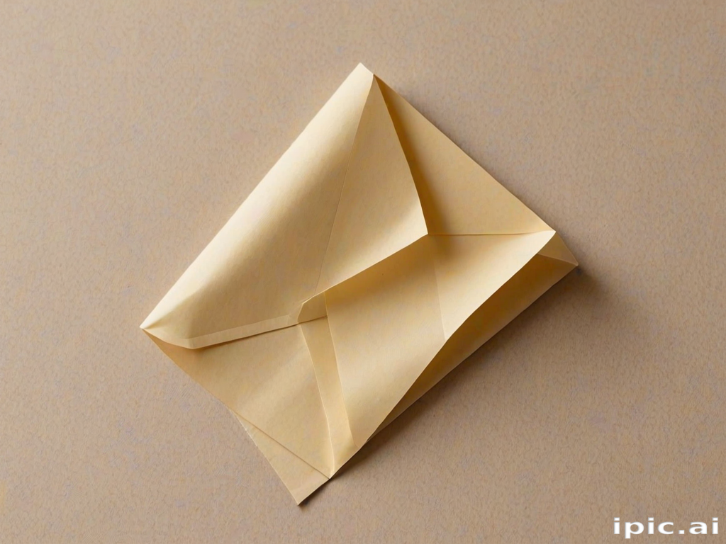 An Elegant, Folded Paper Envelope Resting on a Neutral Background