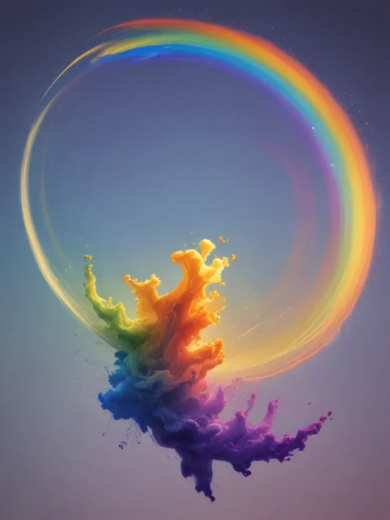 Vibrant Splash of Colors Creating a Stunning Abstract Rainbow Effect