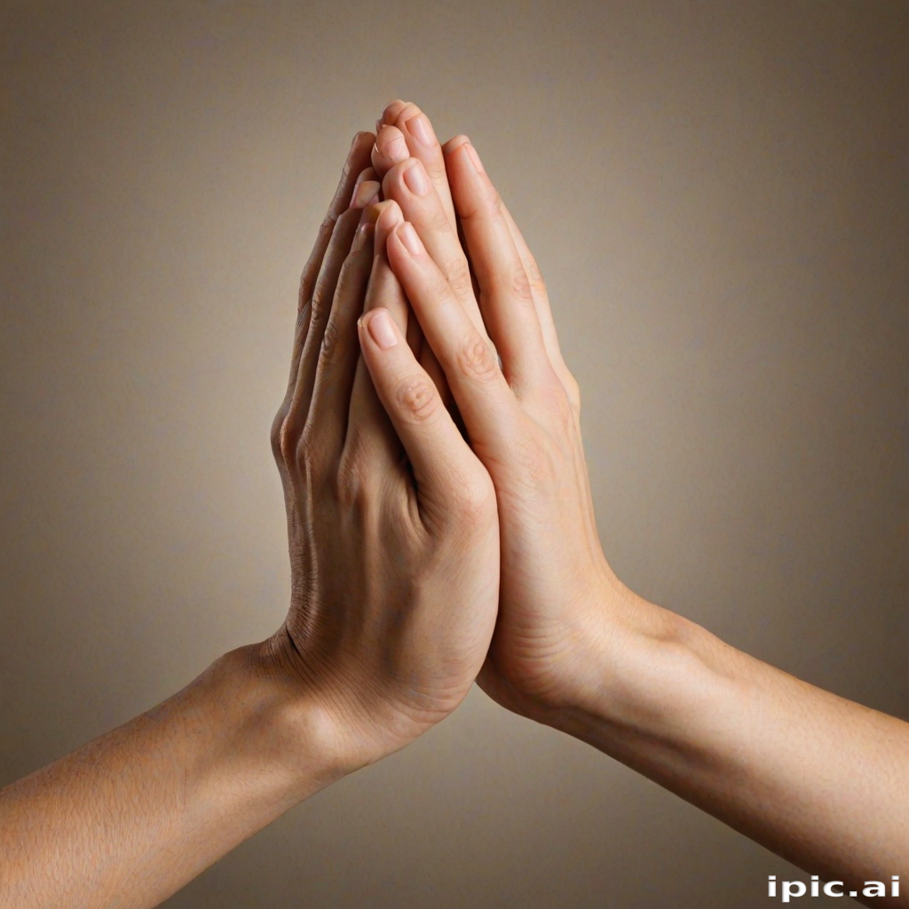 Two Hands Coming Together in a Gesture of Unity and Connection