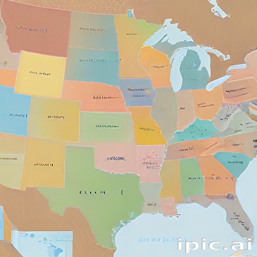 Colorful Map of the United States Highlighting Each State's Unique Features