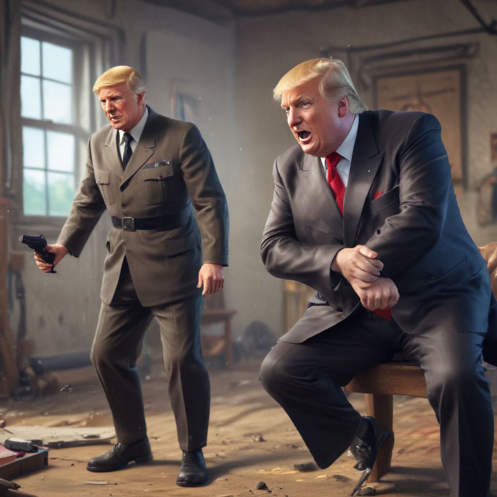 Hitler and trump playing fortnite