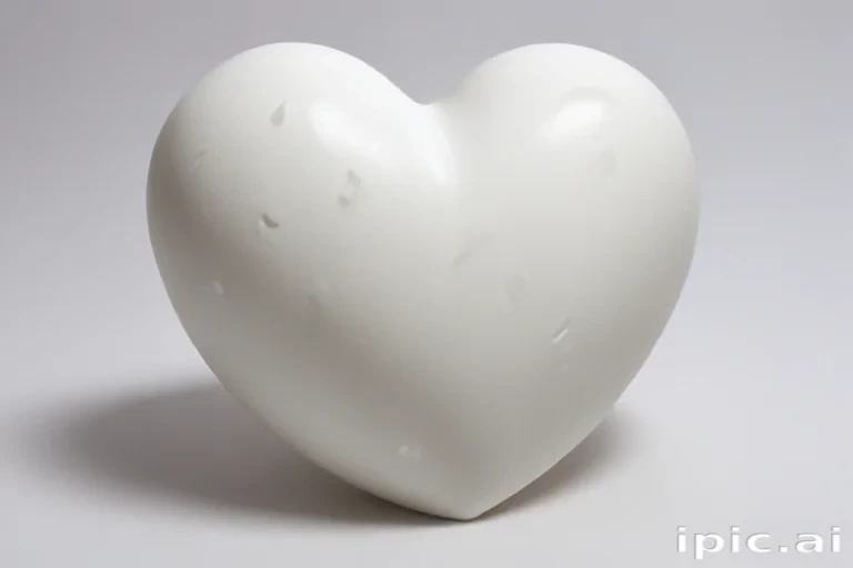 Elegant White Heart Sculpture Symbolizing Love and Affection in Art