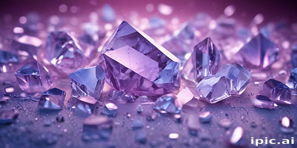 A Stunning Display of Iridescent Purple Crystals Sparkling Under Soft Light