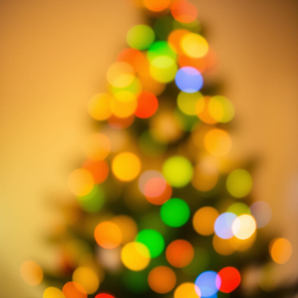 Beautifully Blurred Christmas Tree Illuminated by Colorful Twinkling Lights