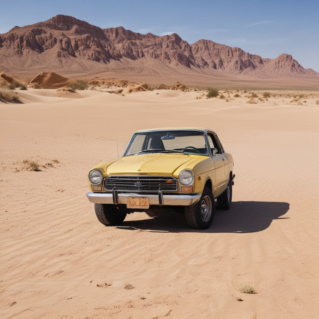 Car in desert