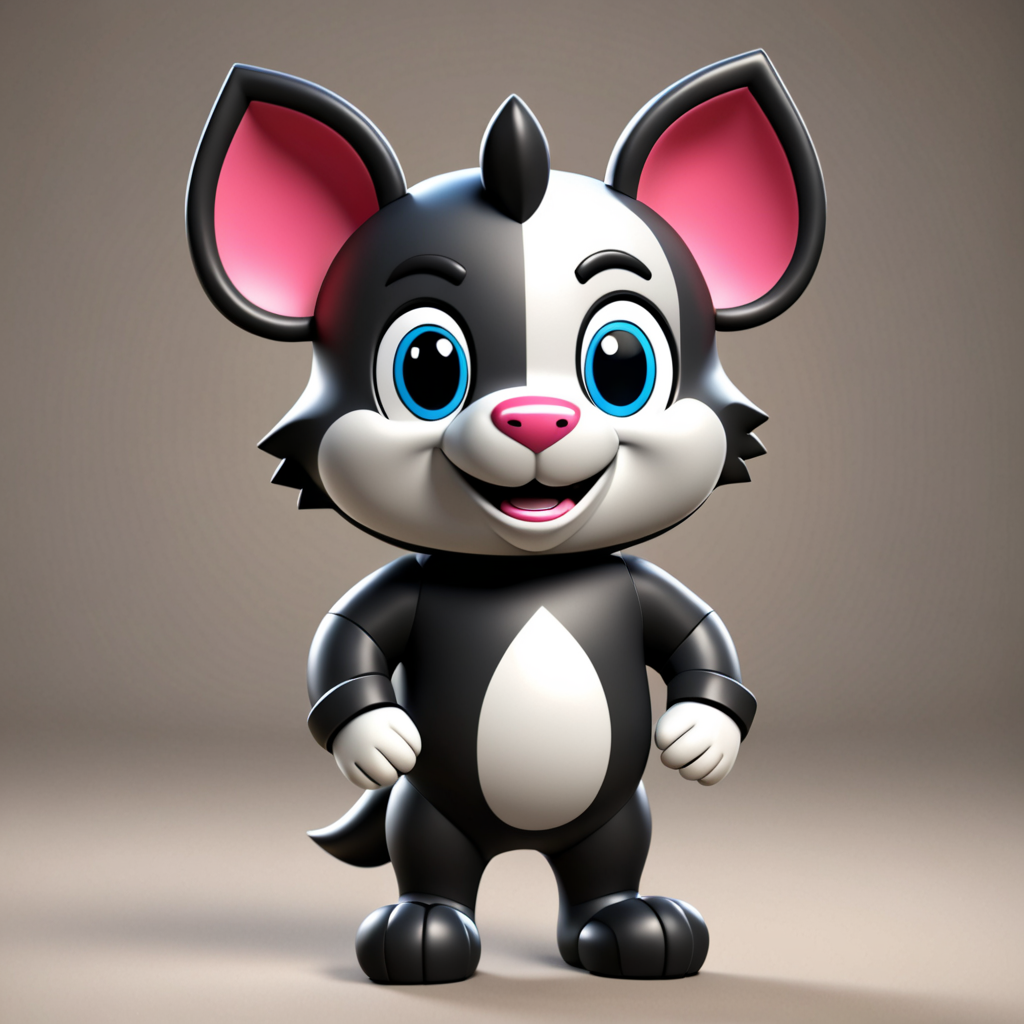 Design a 3D mascot with a logo