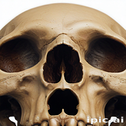 Detailed Close-Up View of a Human Skull Highlighting Anatomical Features