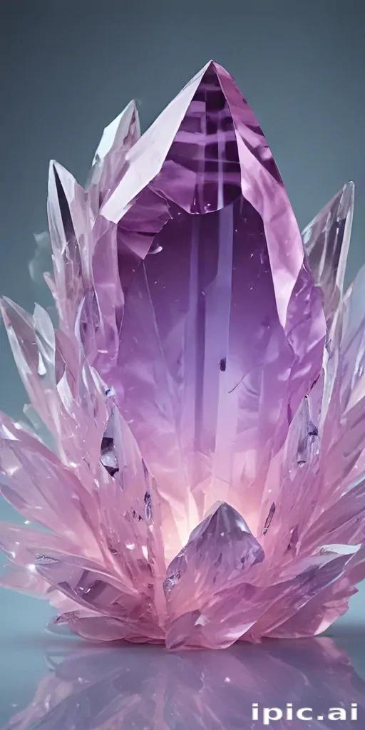 Radiant Pink Crystal Formation Illuminated by Soft Backlight in Studio ...