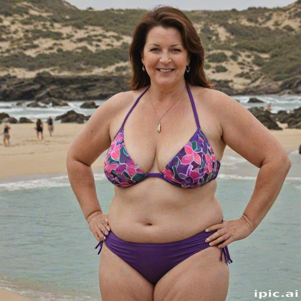 Confident Woman Enjoying a Sunny Day at the Beach in a Bikini