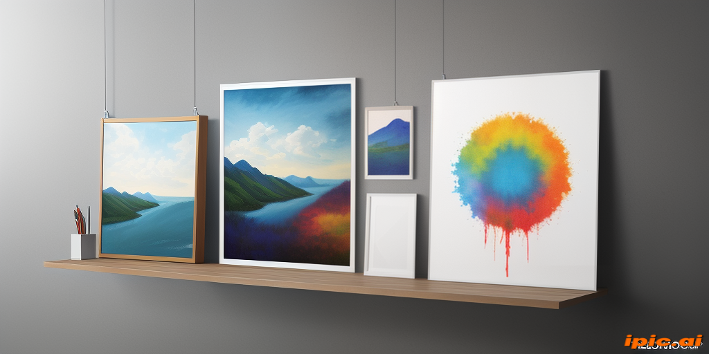 Vibrant Art Display Featuring Colorful Landscapes and Abstract Designs ...