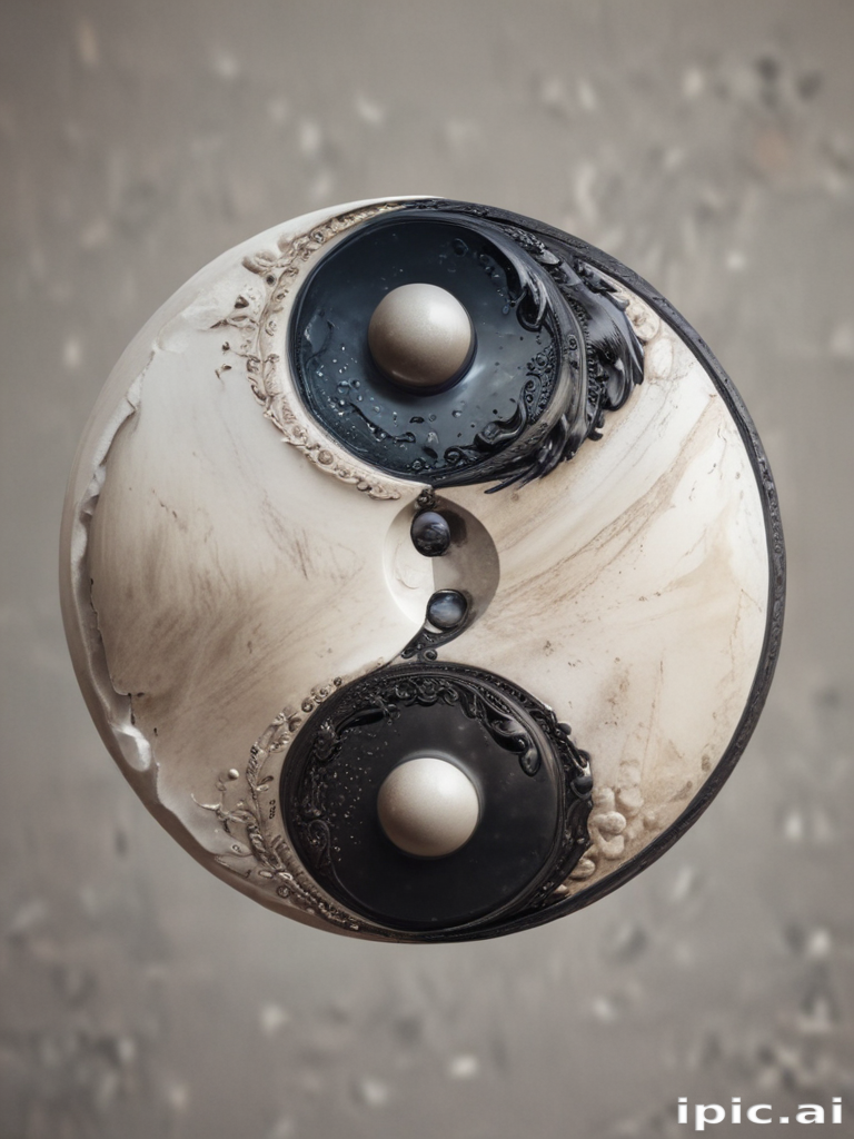 Artistic Representation of Yin and Yang Symbol with Unique Textures and ...